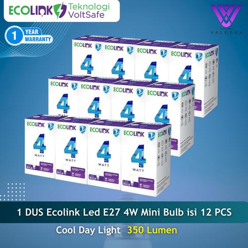 Jual 1 Dus Lampu LED Mini Ecolink Bohlam Bulb 4 Watt 4W W 4Watt 12pcs ...
