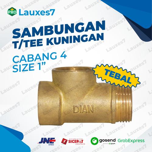 Jual Sambungan T / Tee Otomatis Kuningan Cabang 4 Pompa air Tebal 173 ...