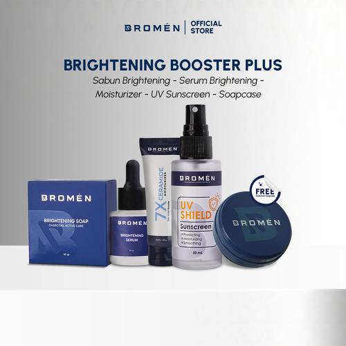 Promo BROMEN Brightening Booster Plus (Soap+Serum+Moist+Uv Shield+Case ...