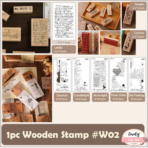 Jual DIY Wooden Rubber Stamp Stempel Kayu Journal, Scrapbook, Diary #02 ...