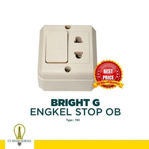 Jual Saklar + Stop Kontak Merk Bright G 703 Engkel Stop OB Warna Cream ...