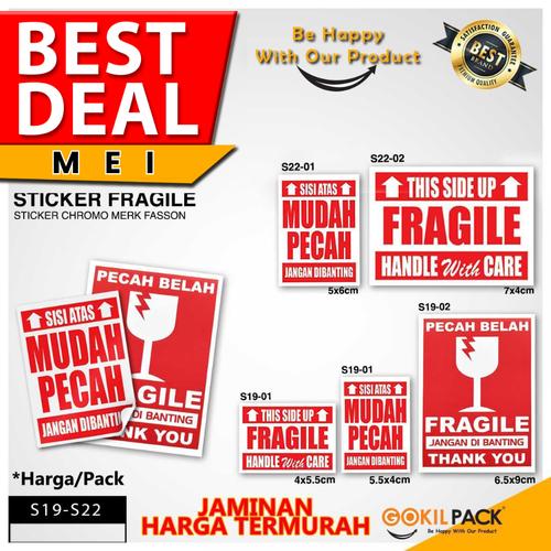 Jual Sticker Fragile|Sticker Mudah Pecah|Sticker Hati Hati|Sticker|S22 ...
