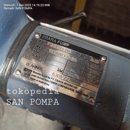 Jual Pompa Centrifugal Ebara 100x80 FSGA Mechanical Seal Pompa Ebara ...