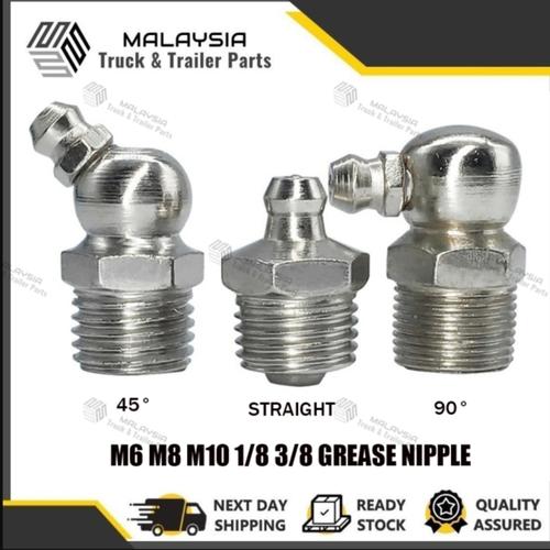 Jual Grease nipple nepel grease straight metric 45' 90' M6 M8 M10 - M6 ...