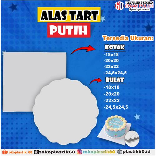Jual Alas Tart Bulat PUTIH / Tatakan Kue Kotak/ Alas Kue Tart / Alas ...