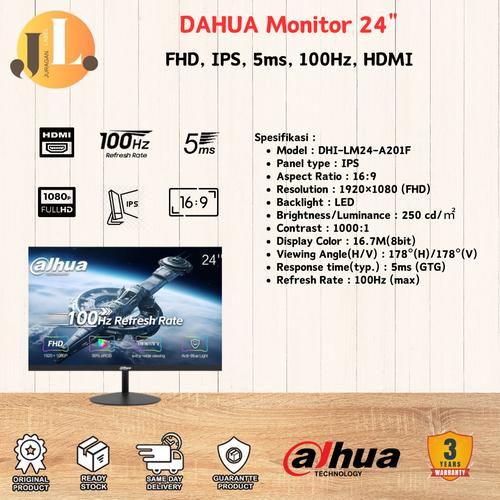 Jual Monitor Dahua 24" Inch DHI-LM24-A200 FHD HDMI Bezel-less Garansi Resmi - +KayuwajibJNE ...