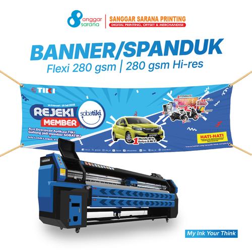 Jual Cetak Banner Spanduk Custom Bahan Flexi 280 gsm Sehari Jadi - Mata Ayam Pojok-Pojok ...