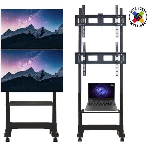 Jual Bracket Breket Bracket tv standing 2 Tv Atas Bawah 43 50 55 60 65 ...