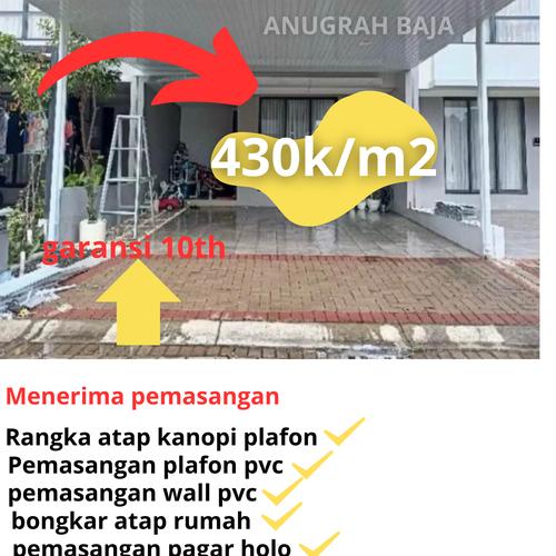 Promo KANOPI BAJA RINGAN ATAP SPANDEK + PLAFON PVC - Putih - Kota ...