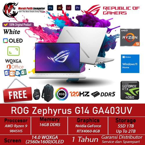 Jual Laptop Asus ROG Zephyrus G14 GA403UV AMD Ryzen 9 8945HS 16GB 2TB ...