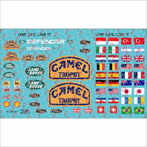 Jual Decal Land Rover Defender D90/D110 Camel Trophy RC 1/10 - Kab ...