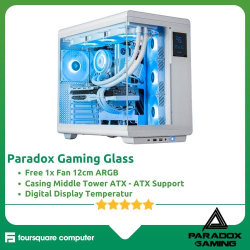 Jual Paradox Gaming Glass White ATX + 1x Fan ARGB 12cm | CPU PC Case ...