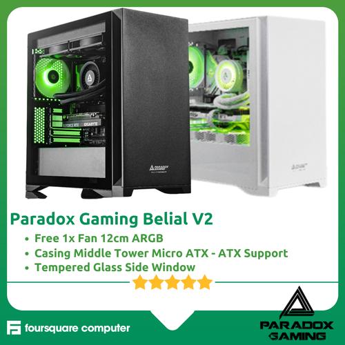 Jual Casing PC M-ATX PARADOX GAMING Belial V2 Black & White + 1x ARGB ...