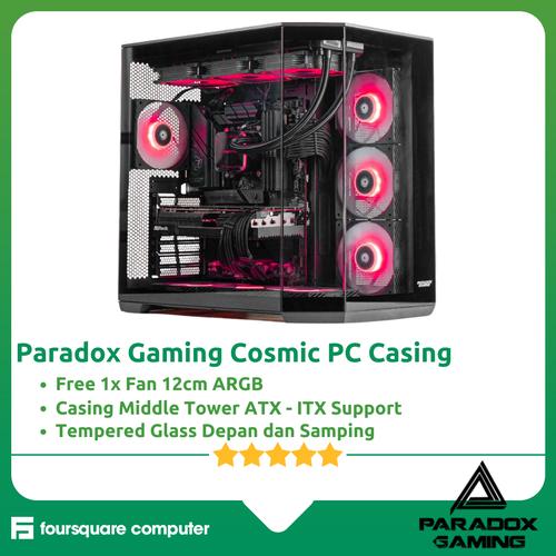 Jual Casing Komputer Paradox Gaming Cosmic Tempered Glass ATX 1x Fan 120mm ARGB Black Hitam ...