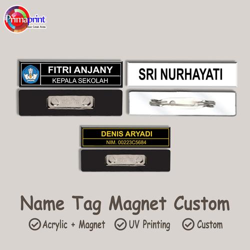 Jual Name Tag Dada Custom Akrilik Magnet Peniti UV Printing | Print ...