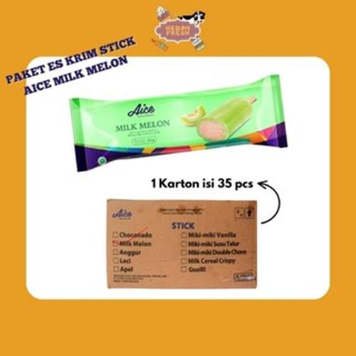 Jual Aice Paket Es Krim Stick Aice Milk Melon 1 Karton Isi 35 pcs Halal ...