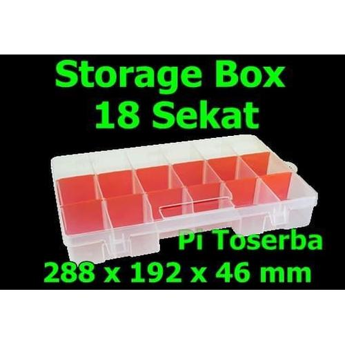 Jual Kotak Rak komponen 18 sekat compartments slot mini box Green leaf ...