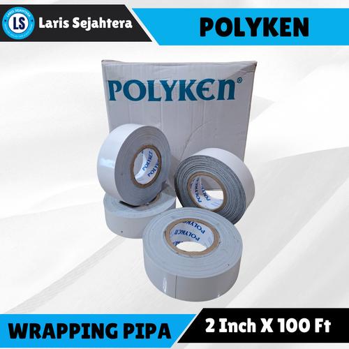 Jual Polyken Wrapping pipa Tape 2 inch x 100 feet putih isolasi Anti ...
