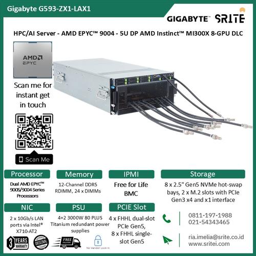Jual Gigabyte Server Rack GPU Liquid Cooling 8 x AMD Instinct MI300X ...