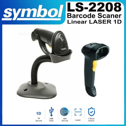 Jual BARCODE SCANNER ZEBRA SYMBOL LS2208 - LS 2208 ( AUTO SCAN + STAND ...
