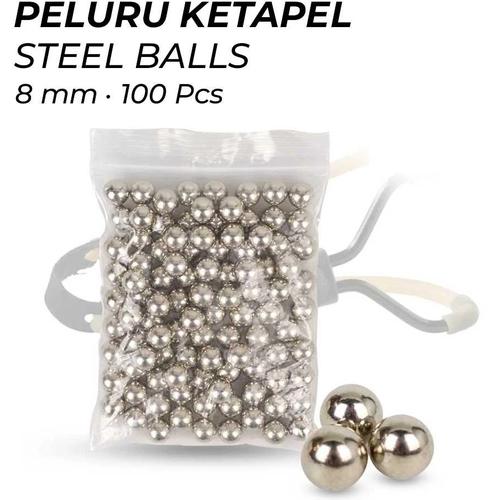 Jual Ketapel Slingshot 8mm 8 mm Mainan Bearing Steel Ball Bola Besi ...