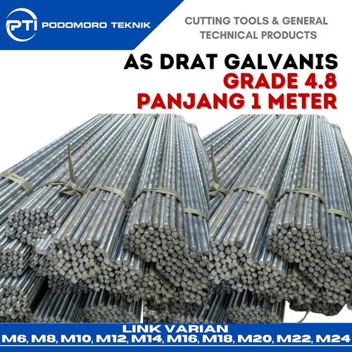 Jual As Drat Galvanis M27 Pitch 3.0 Stud Bolts Long Drat Galvanized 1 ...