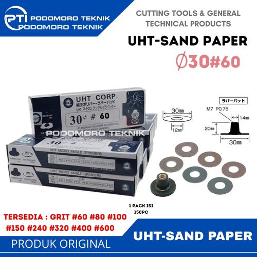 Jual UHT Sand Paper #60 Dia. 30 mm Amplas Kertas Bulat Poliper Pad Grit ...