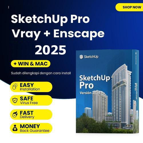 Jual SketchUp Pro 2024 Bundle Vray & Enscape Full Version Untuk ...