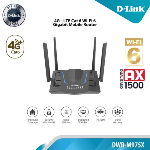Promo D-Link DWR-M975X Router Nirkabel AX1500 4G LTE CAT 6 dengan Wi-Fi ...