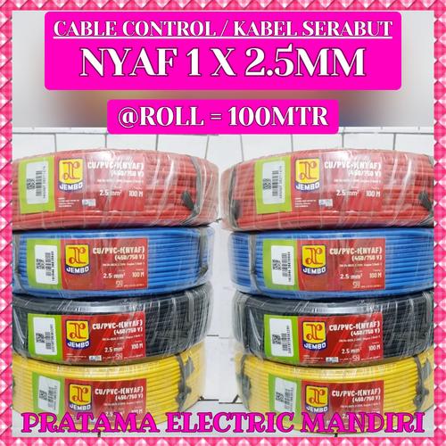 Jual [ROLL=100MTR] JEMBO CABLE CONTROL KABEL KONTROL SERABUT NYAF 2,5MM ...