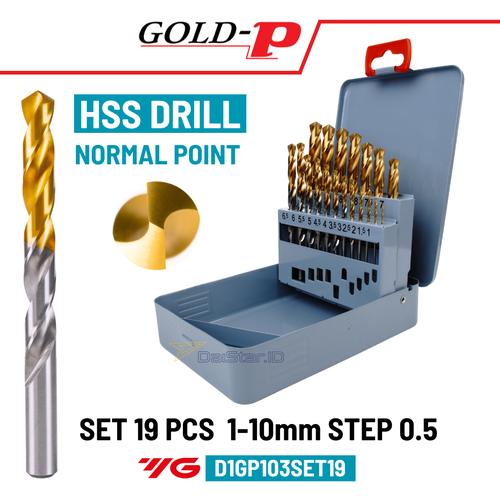 Promo Gold P Mata Bor Set 19 pcs 1-10 mm Step 0.5 HSS YG-1 | Mata bor ...