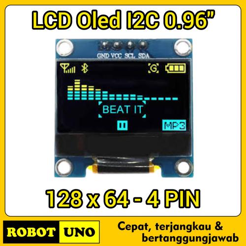 Jual Oled LCD Display 128x64 Biru 0.96 inch 4 Pin Modul Oled 0.96 ...