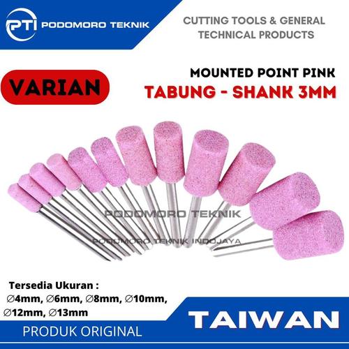 Jual Mounted Stone Pink 6 MM TABUNG Shank 3 Batu Grinding Pink Kepala 6 ...