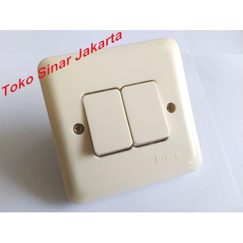 Jual Saklar Sakelar Tanam BROCO Seri Double Ganda Tembok Dinding IB ...