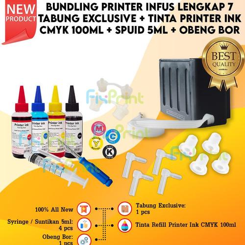 Jual Paket Tabung Tinta 100ml Infus Printer Canon MG2570s TR4570s MP287 ...