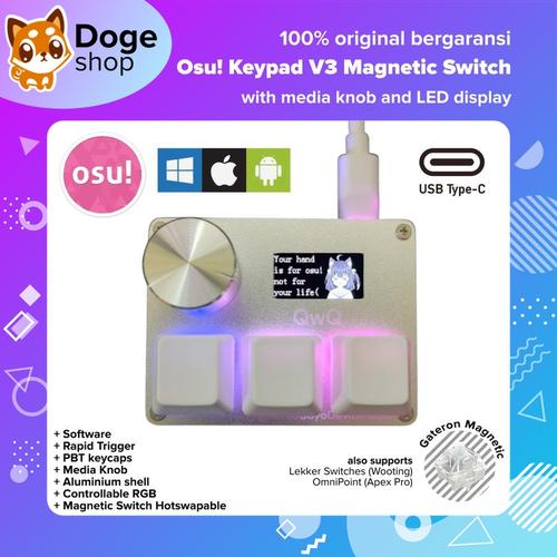 Jual Osu! Nono V3 Keyboard Magnetic Switch Wooting LED Display Knob ...