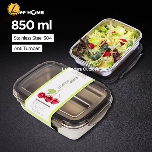 Jual Kotak Makan Anti Tumpah Lunch Box Stainless Steel 304 850ml Silver Kotak Makan Lunch Box ...