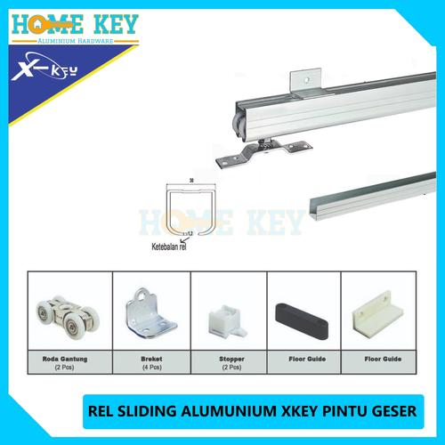 Jual Rel Sliding Aluminium X-Key 160 Cm Rail Pintu Geser Aluminium ...