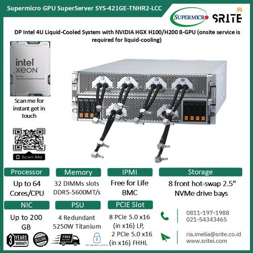 Jual Supermicro Server AI Training SuperServer Intel 4U Liquid Cooled ...