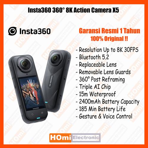 Promo Insta360 X5 Action Camera 360° 8K HDR Waterproof Fast Charging ...