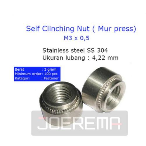 Jual PEM Self-clinching Nuts M3 Mur Tanam Baut Mesin Machine Screw ...