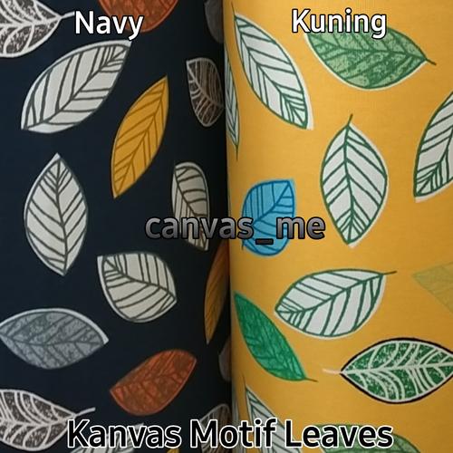 Jual Kain Kanvas Motif Leaves - Navy - Kab. Bandung - canvas me | Tokopedia
