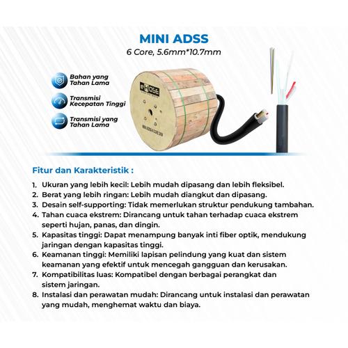 Jual FIBER OPTIC eHose CABLE MINI ADSS - 6 CORE - KABEL FIBER OPTIC ...