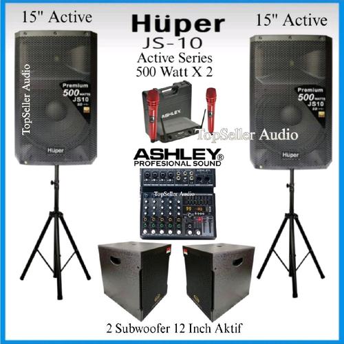 Jual Paket Sound System Speaker Aktif 15 Inch HUPER JS10 Original 2 Subwoofer DusenBerg dB 12 ...