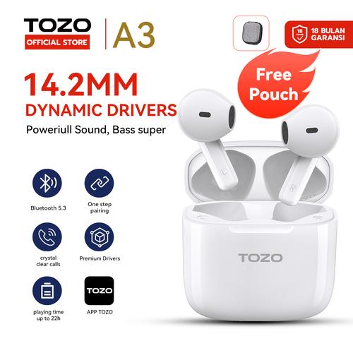 Promo Tozo A3 Wireless Earbuds Bluetooth 5.3 half In-Ear Lightweight Headsets 14.2mm large ...