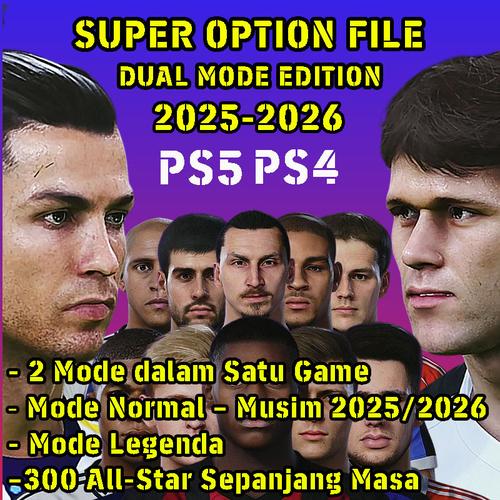 Promo Super Option File PES 2021 PS5 PS4 Original, Dual Mode Edition ...