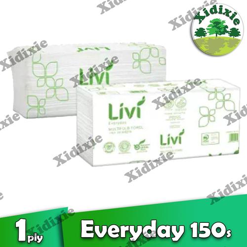 Jual KHUSUS DUS Tissue Livi Multifold 1 Ply 150s: Produk Asli LIVI, 150 ...