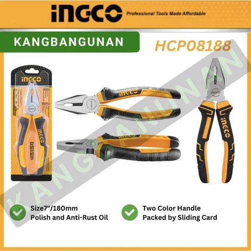 Jual INGCO HCP08188 TANG KOMBINASI SERBAGUNA 7" LINESMAN PLIERS 7 ...