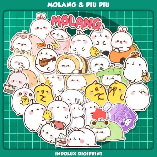 Promo Molang Sticker 30 Pcs Pack Aesthetic Lucu Gemoy Stiker Piu Piu ...