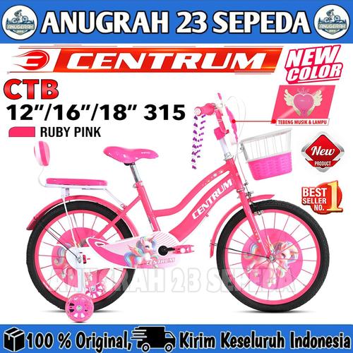 Jual Sepeda Anak Perempuan CENTRUM CTB 315 Ukuran 12 16 18 Inch Keranjang Usia 2-8 Tahun - Kota ...